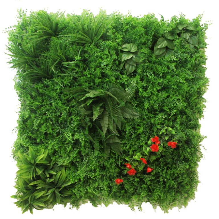 Artificial Tropical Fern Mix Vertical Garden 1x1m Uv Stabilised