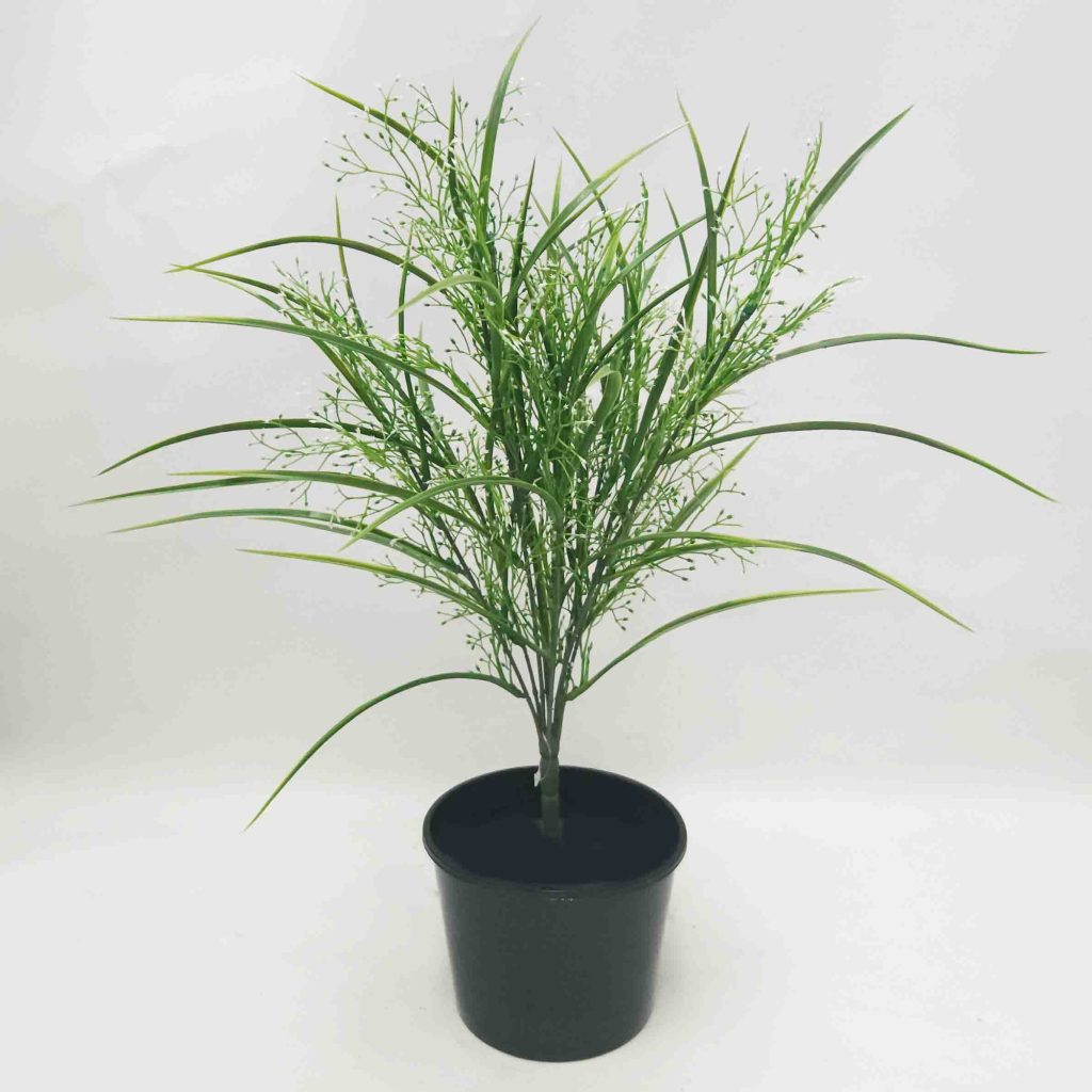 Artificial Grass Bush with Flowers 50cm Potted